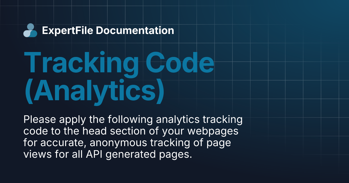 Tracking Code (Analytics) | ExpertFile Documentation